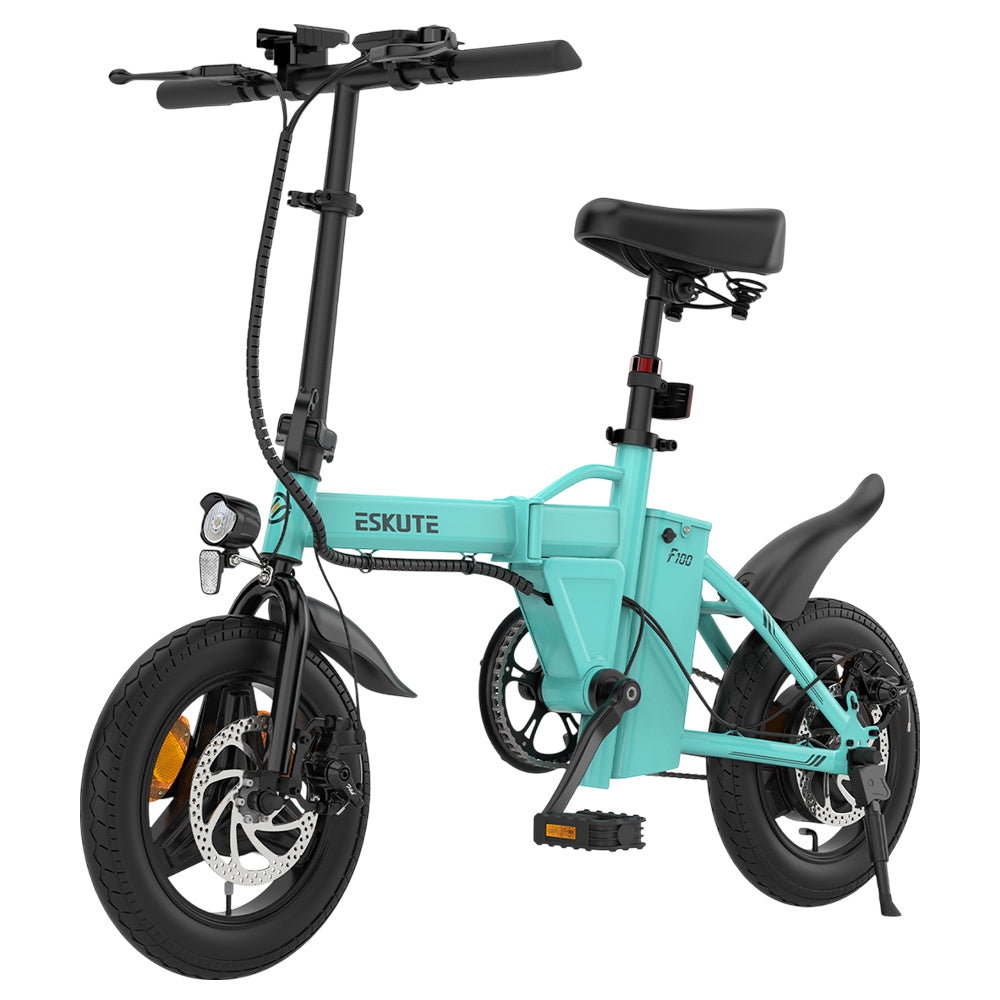 ESKUTE F100 Folding Electric Bike 250W 14" Tires | 55km Range Compact E ...